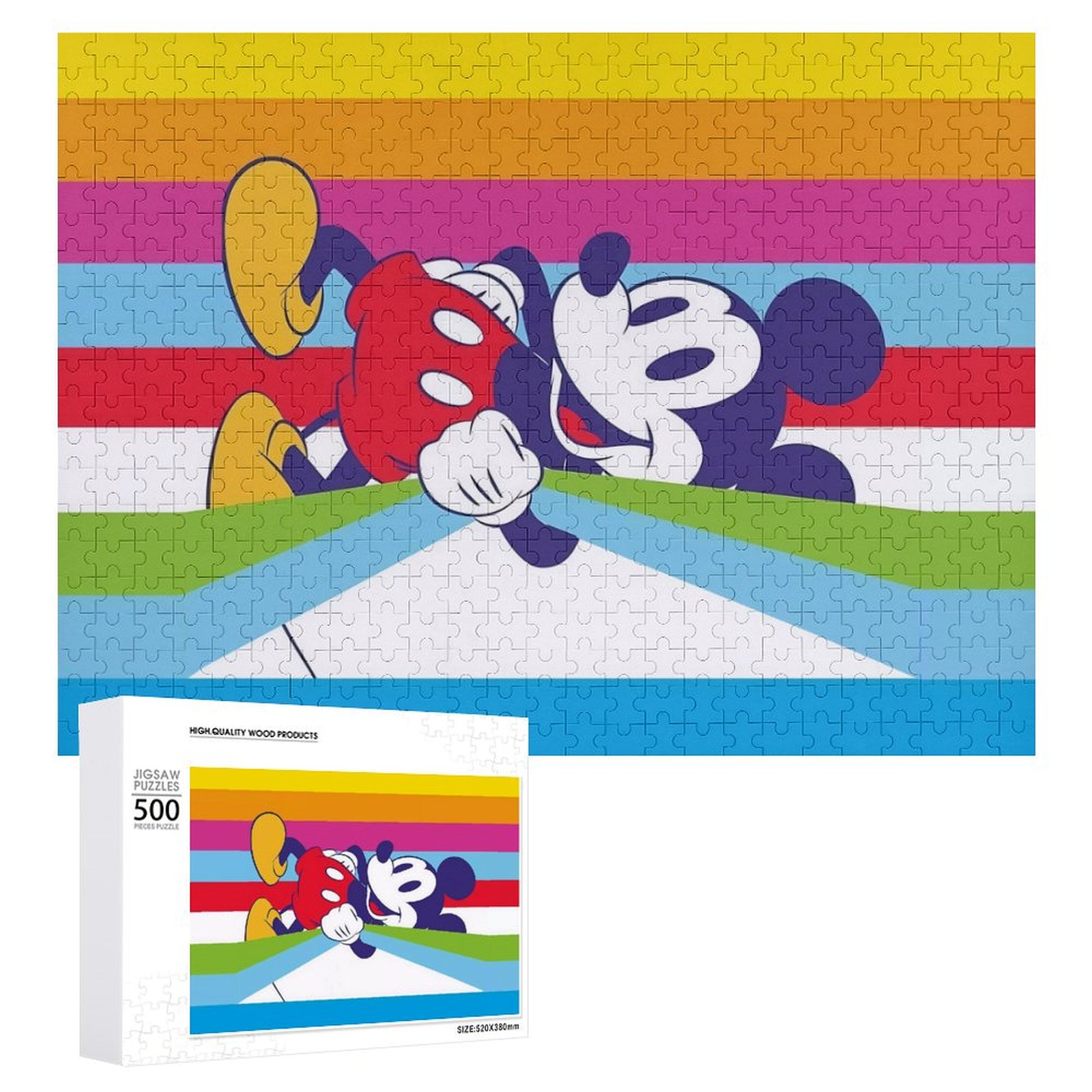 Mick-ey Min-nie Mouse Jigsaw Puzzles Home Decors Family Challenge Toy ...