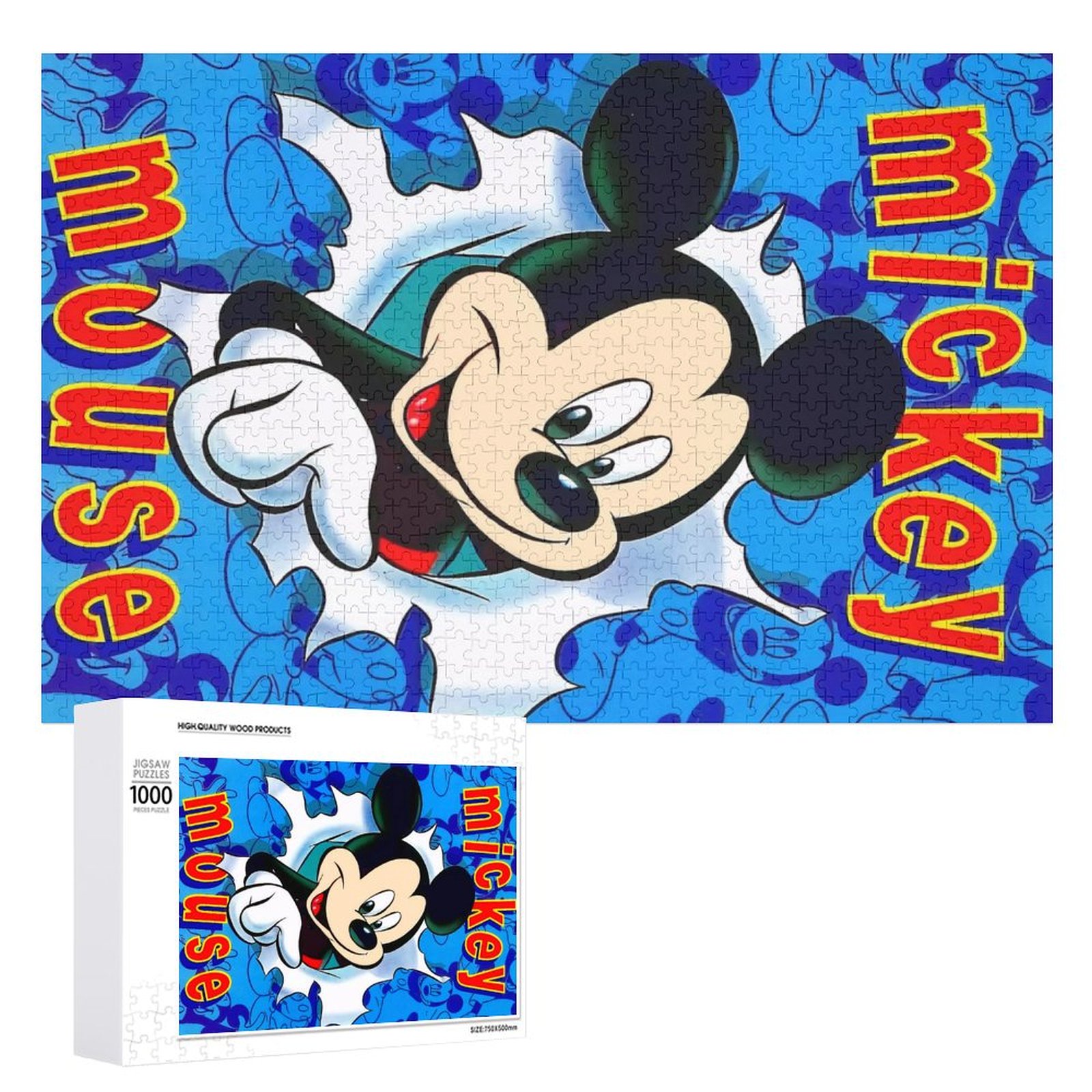 Mick-ey Min-nie Mouse Jigsaw Puzzles Home Decors Family Challenge Toy ...
