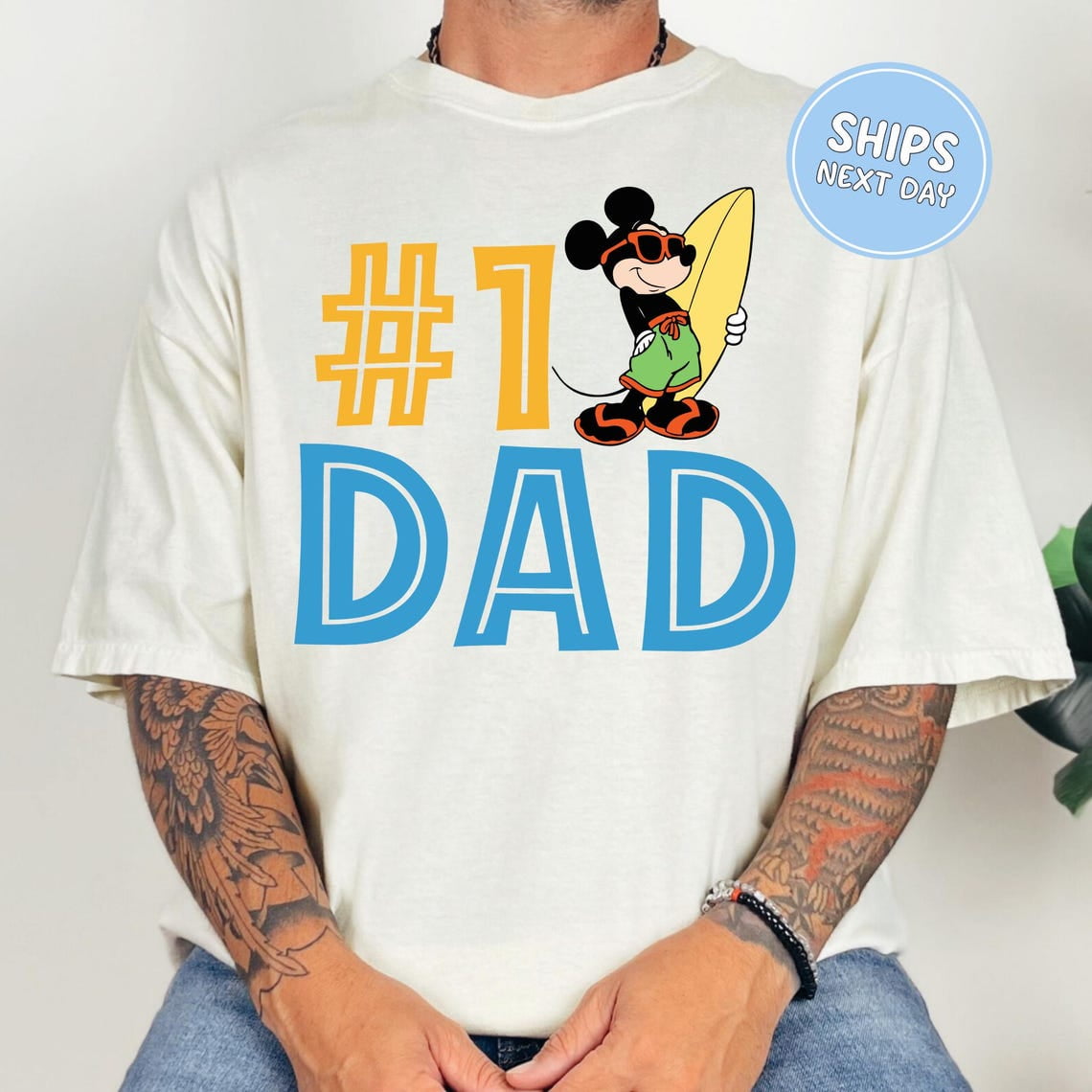 Mickey #1 DAD Tee Disney Happy Fathers Day Shirt Mickey Mouse Number ...