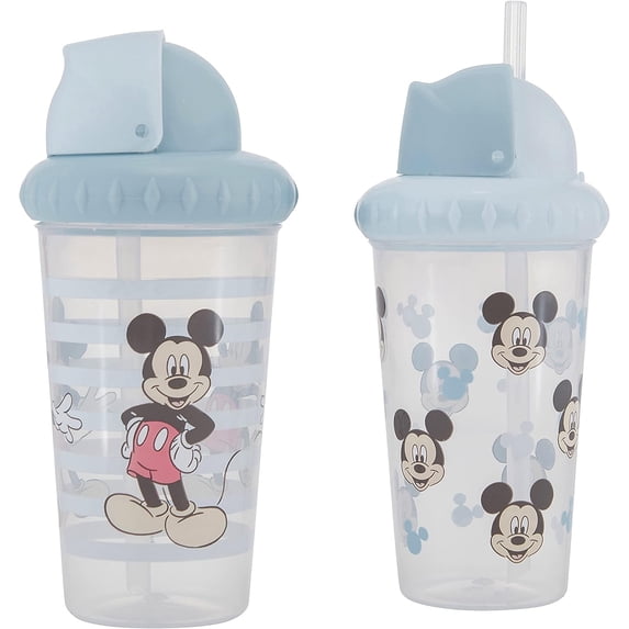 UPD Mickey Mouse Sippy Cups, 2 Pack, 10oz, Pop-Up Straw, Dishwasher ...