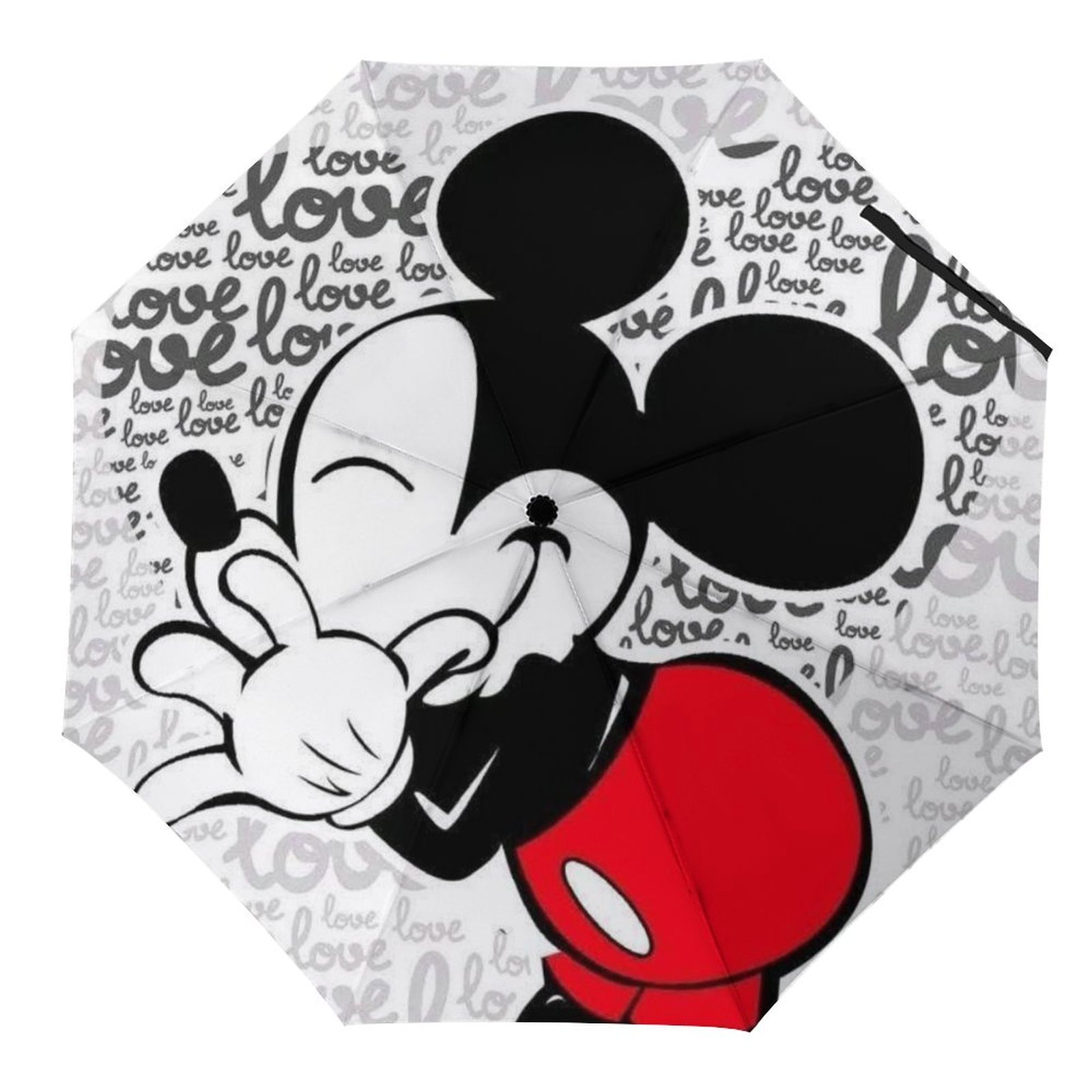 Mickey 3 Fold Umbrella Automatic Open-close Cartoon UV Resistant Travel ...