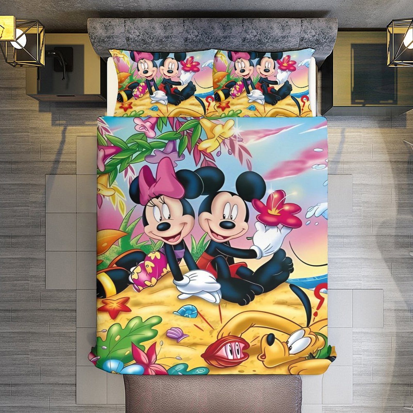 Mickey 3-Piece Bedding Set, Printed Quilt Set Twin Size, Full Size ...