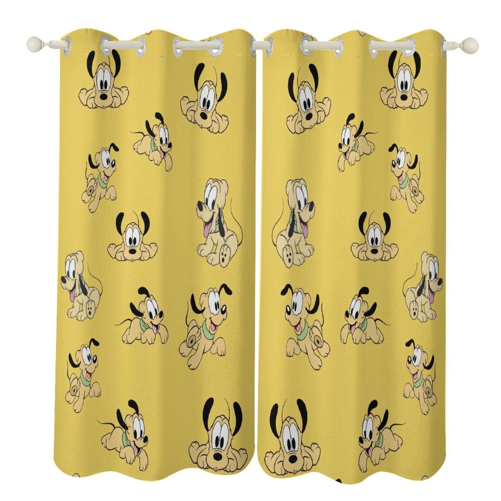 Mickey And Friends Pluto Kids Curtains 52 X 72 Inch,Cartoon Blackout ...