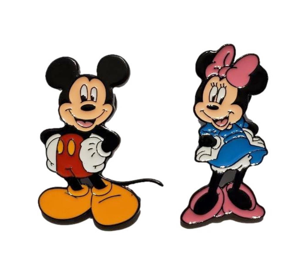 Disney's Mickey And Minnie Mouse, 1.25 Inches Tall Enamel Metal Pin Set ...