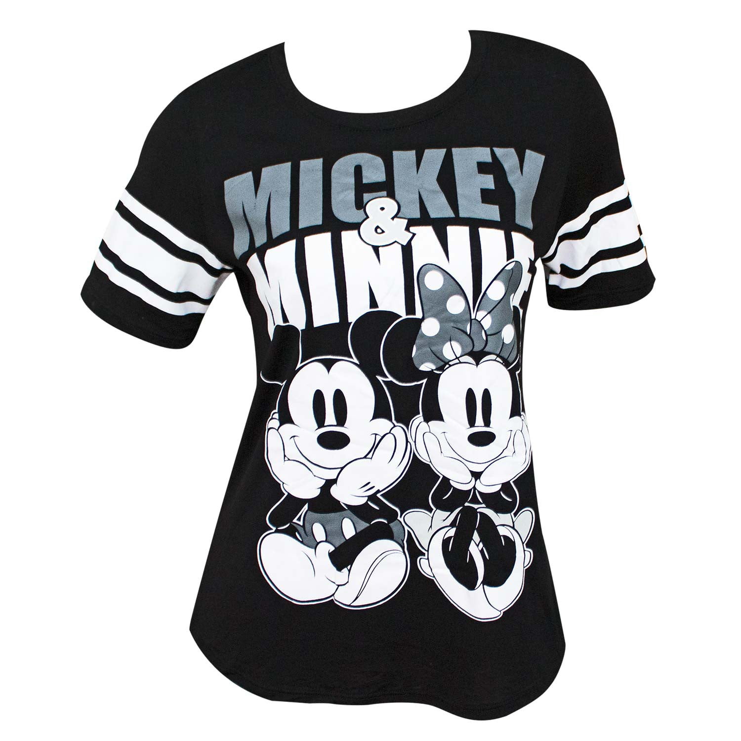Disney Mickey And Minnie Mouse Women's Football Style T-Shirt, 100% ...