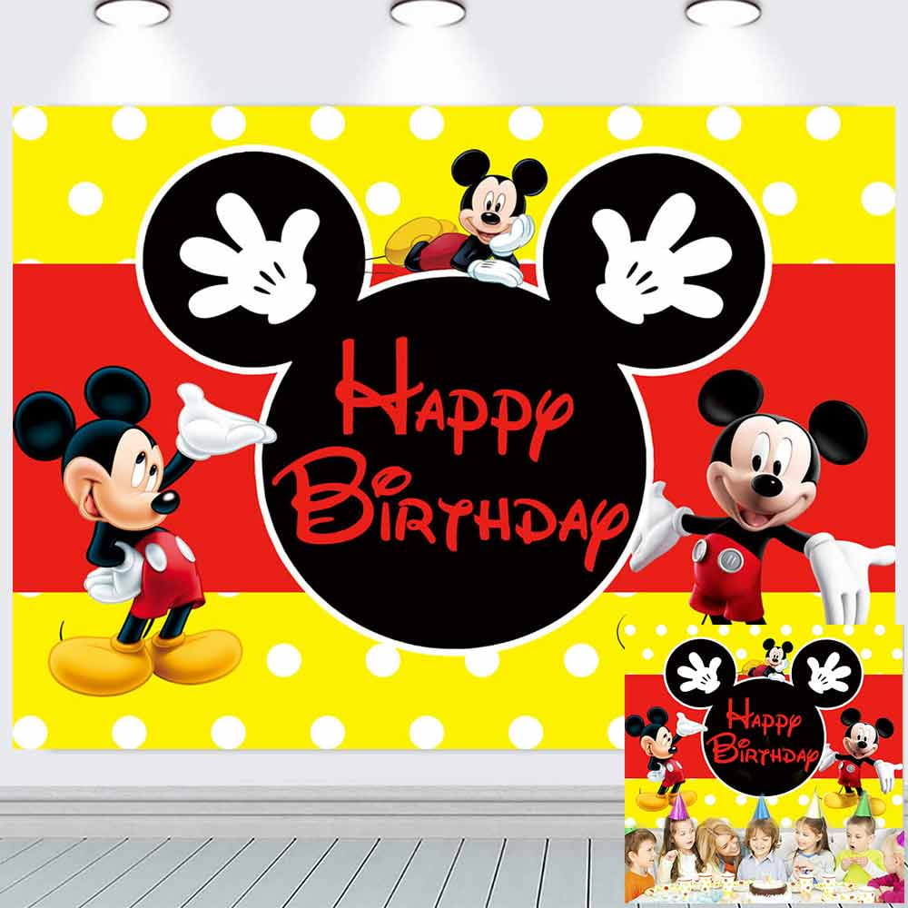 Mickey Backdrop Poster Movie Background for Photography Kids Birthday ...