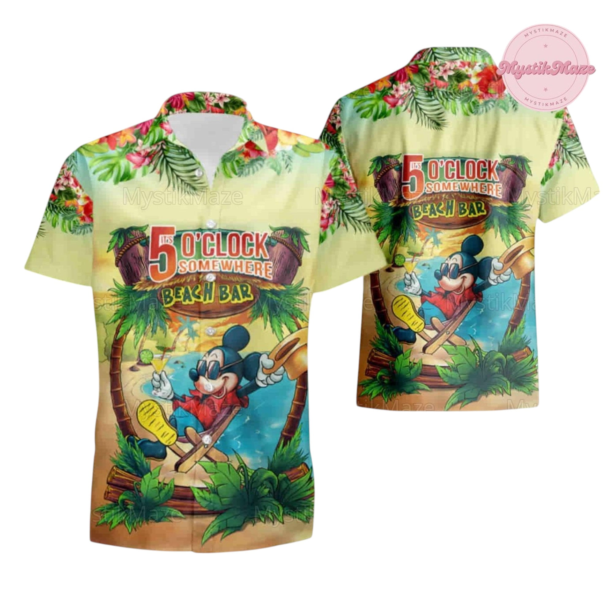 Mickey Button Shirt Mickey Hawaiian Shirt Magic Kingdom Beach Summer ...