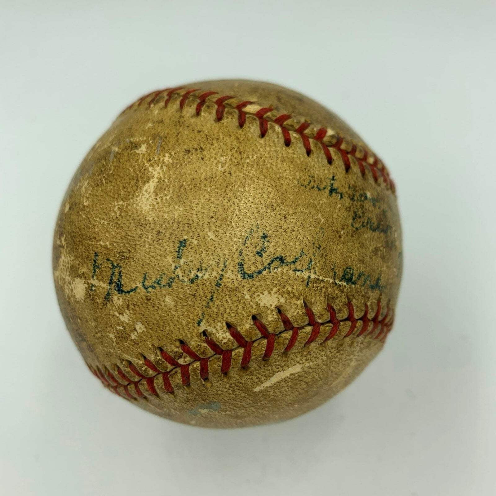 Mickey Cochrane Single Signed Inscribed Game Used Baseball 1934 MVP ...