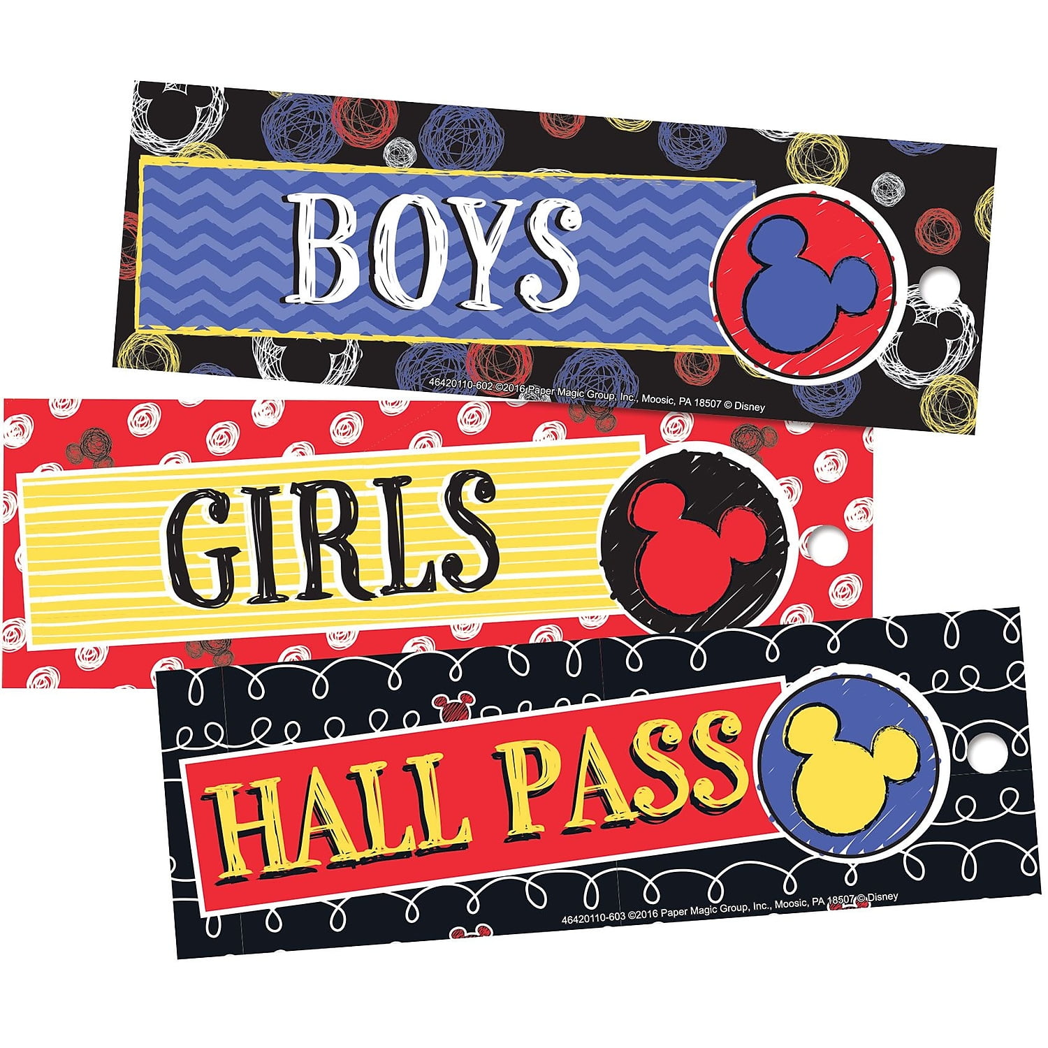 Mickey Color Pop! Hall Passes, Set of 3 - Walmart.com