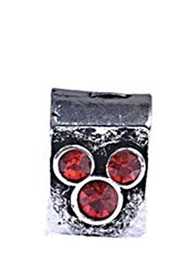 Mickey Design Charm with Red Rhinestone European Bead Compatible for ...