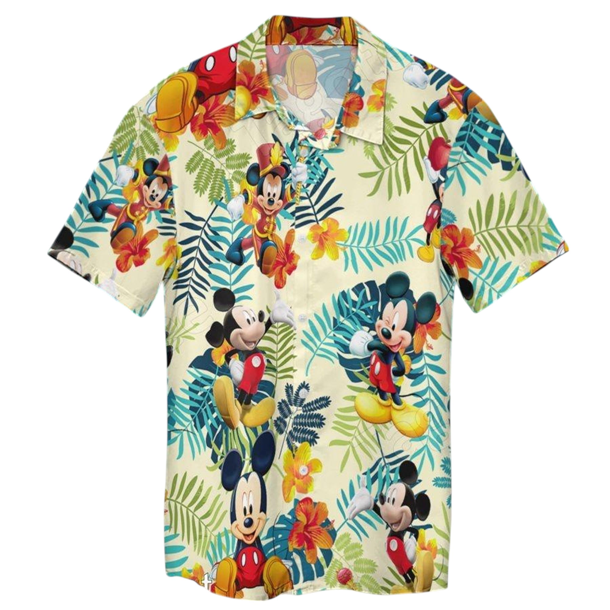 Mickey Disney Hawaiian Shirt Mickey Aloha Button Disneyland Summer ...