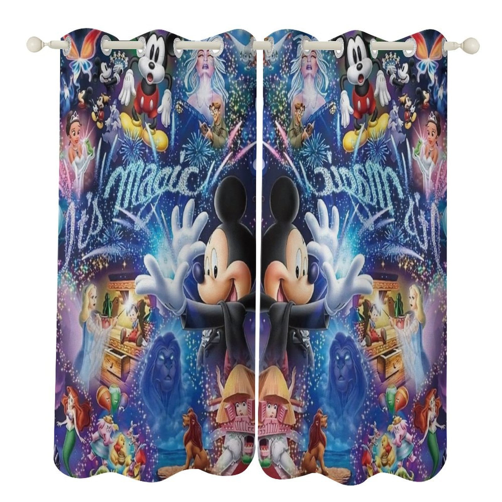 Mickey-Disney Magical World Kids Curtains 52 X 72 Inch,Cartoon Blackout ...