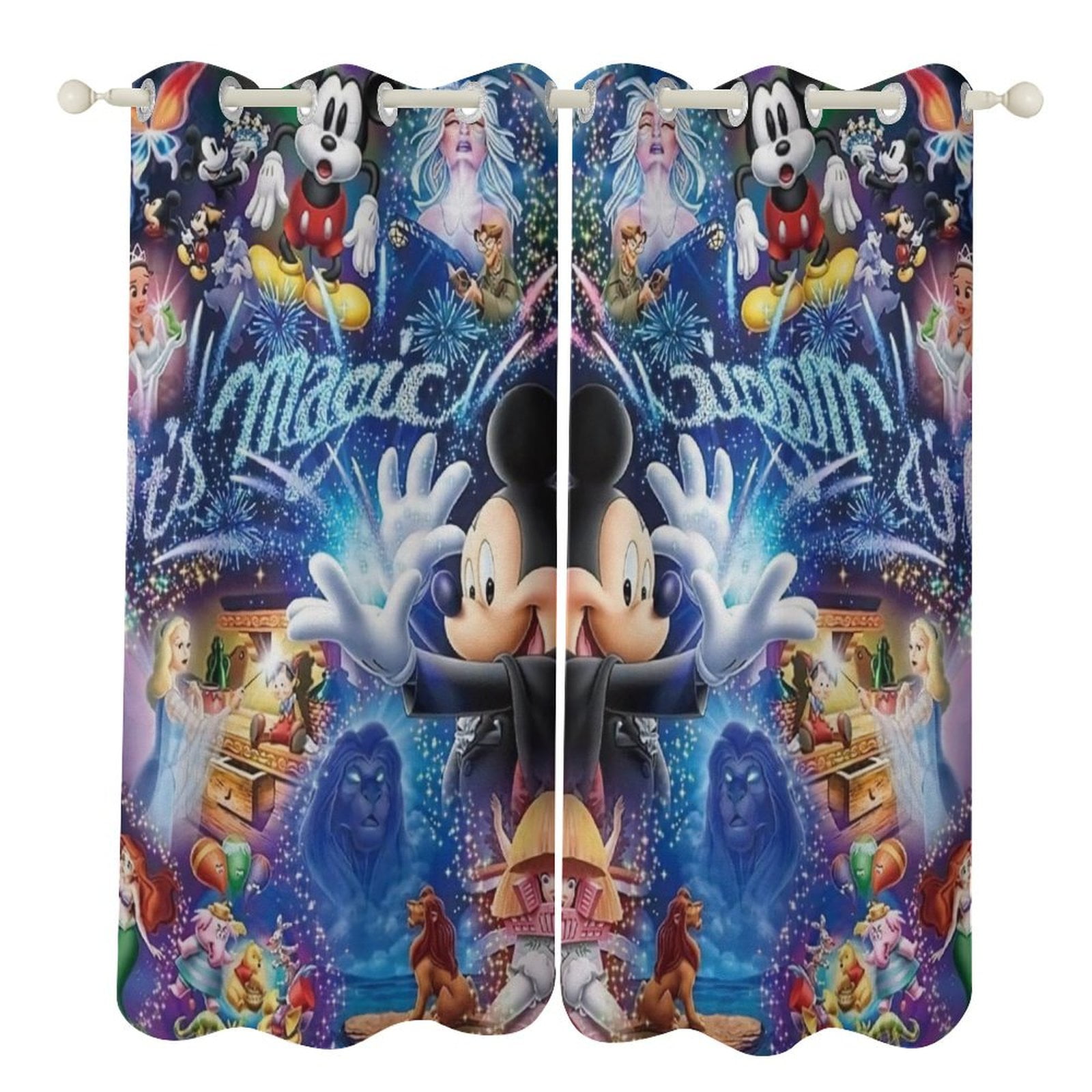Mickey-Disney Magical World Kids Curtains 52 X 84 Inch,Cartoon Blackout ...
