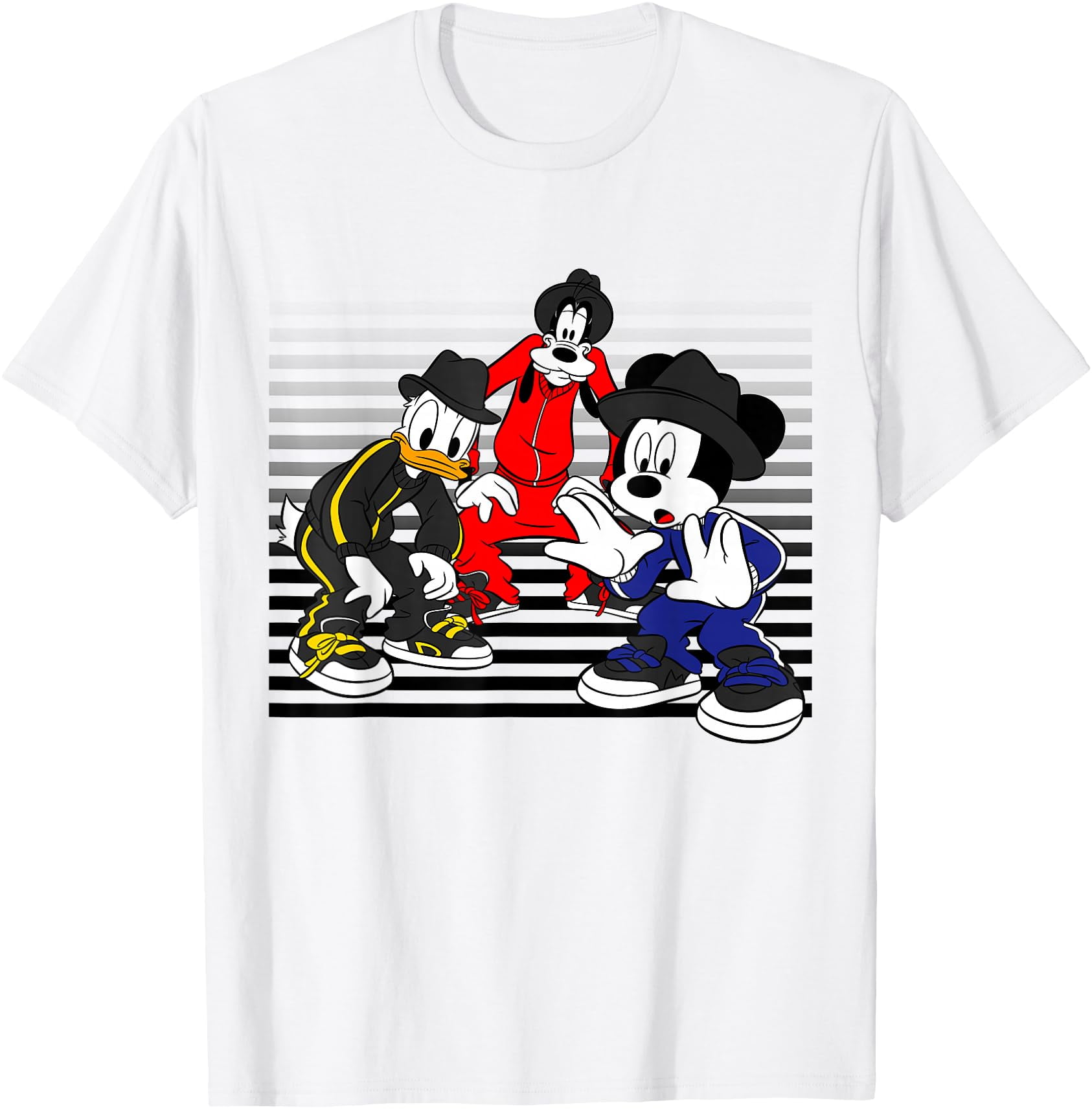 Mickey, Donald & Goofy In Street Wear Funny DTG Print Unisex T-Shirt ...