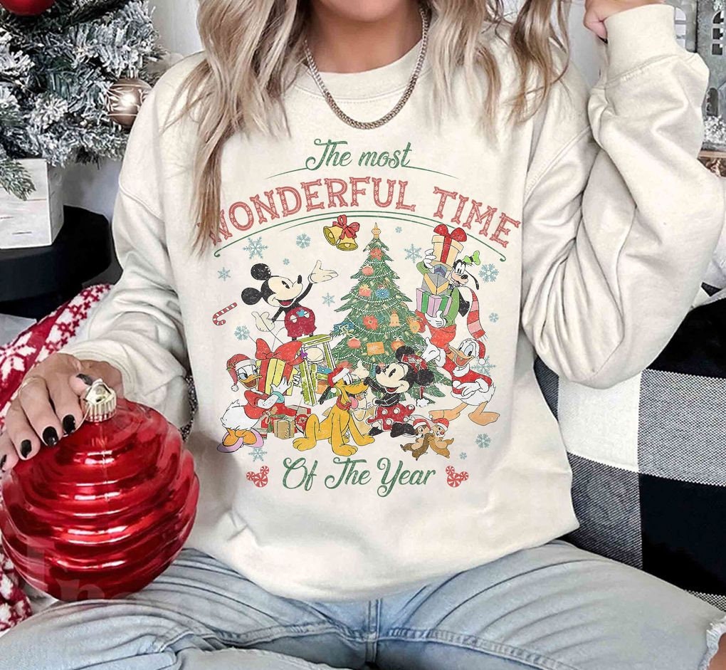 Mickey & Friends Christmas Sweatshirt, It's Wonderful Time Of The Year ...