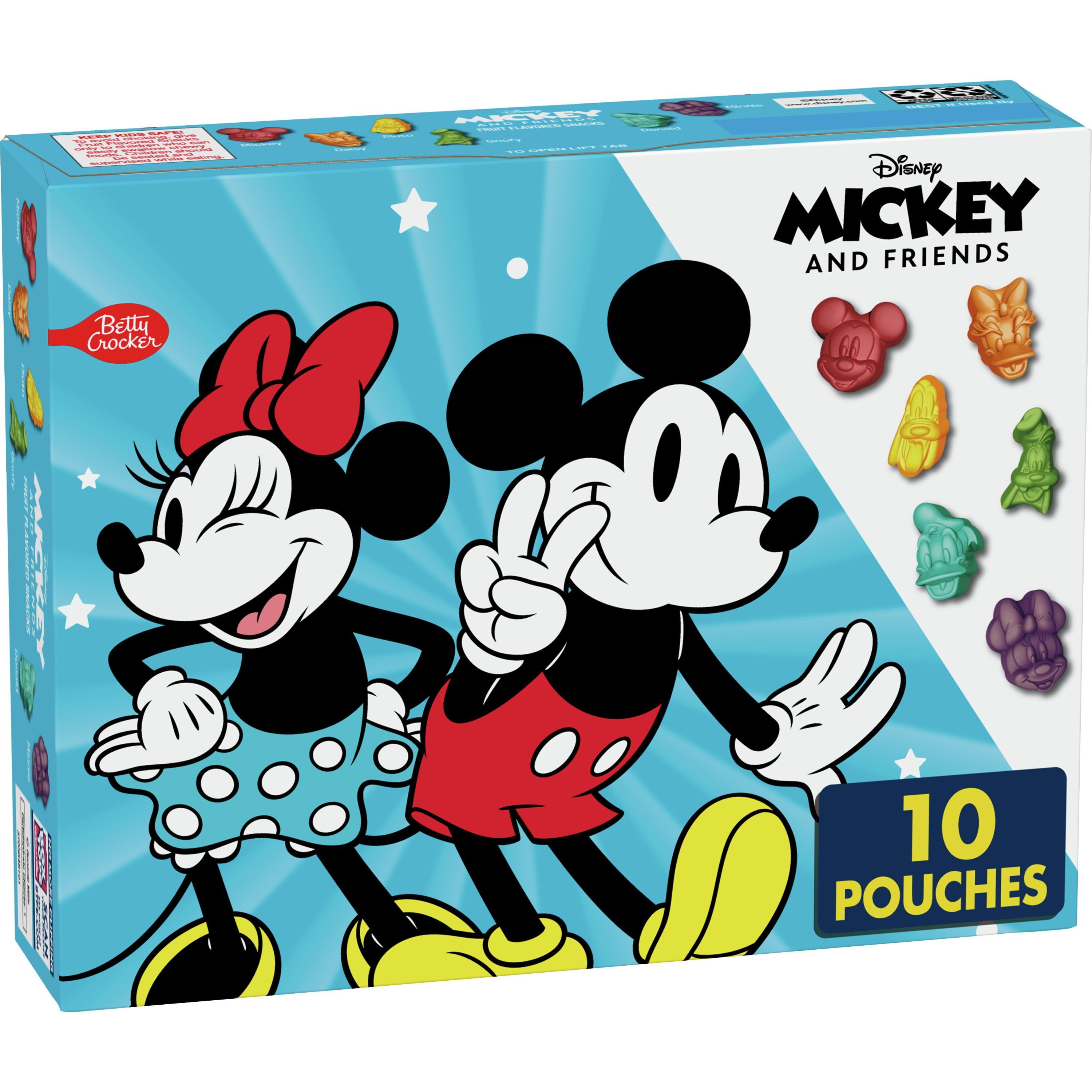 Mickey & Friends Fruit Flavored Snacks, Gummy Treat Pouches, 10 ct ...