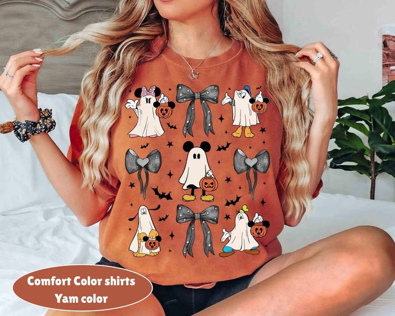 Mickey & Friends Ghost Coquette Bow Halloween T-shirt, Disney Mickey's ...