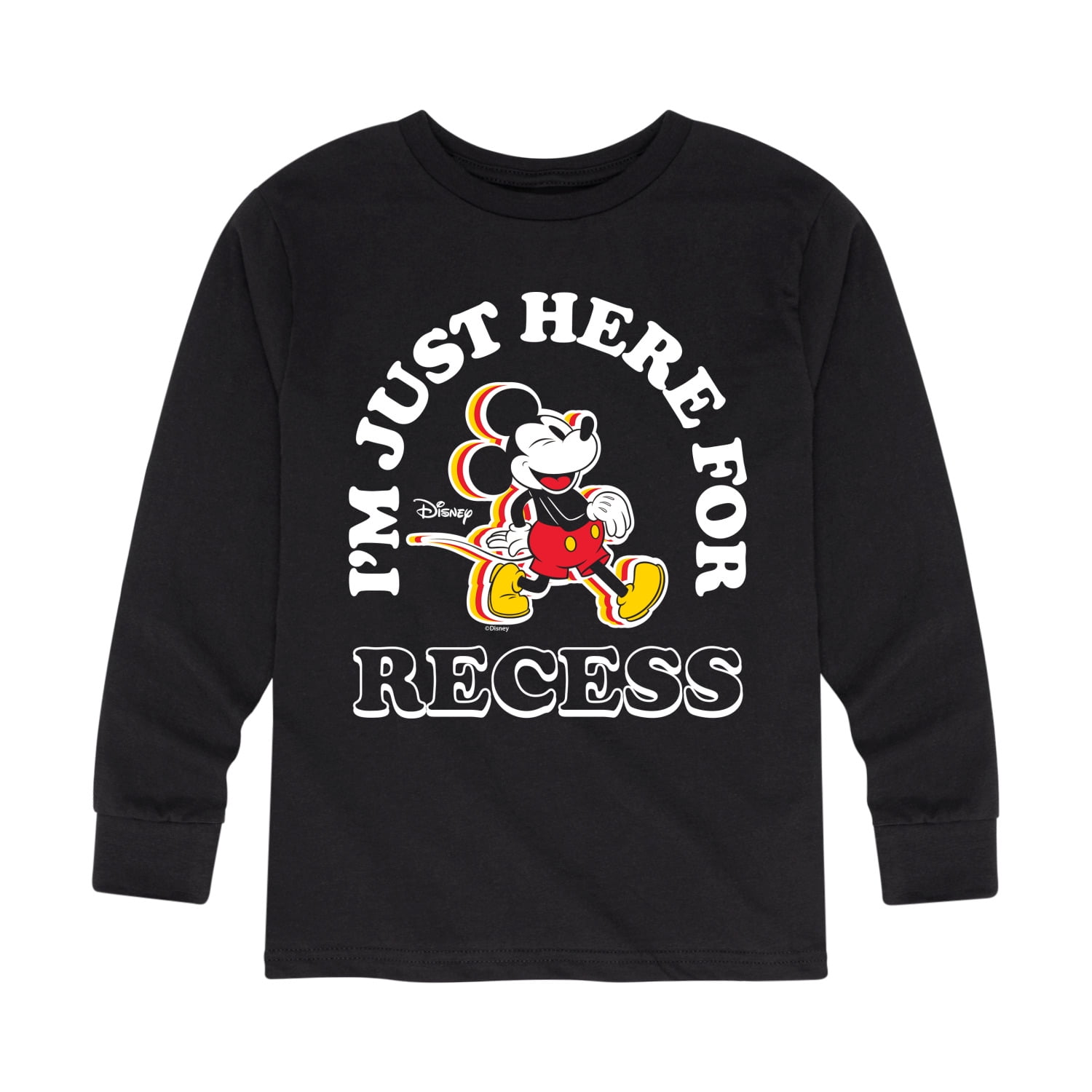 Mickey & Friends - I'm Just Here For Recess - Youth Long Sleeve Graphic ...