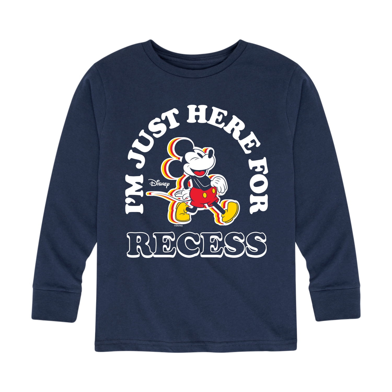Mickey & Friends - I'm Just Here For Recess - Youth Long Sleeve Graphic ...