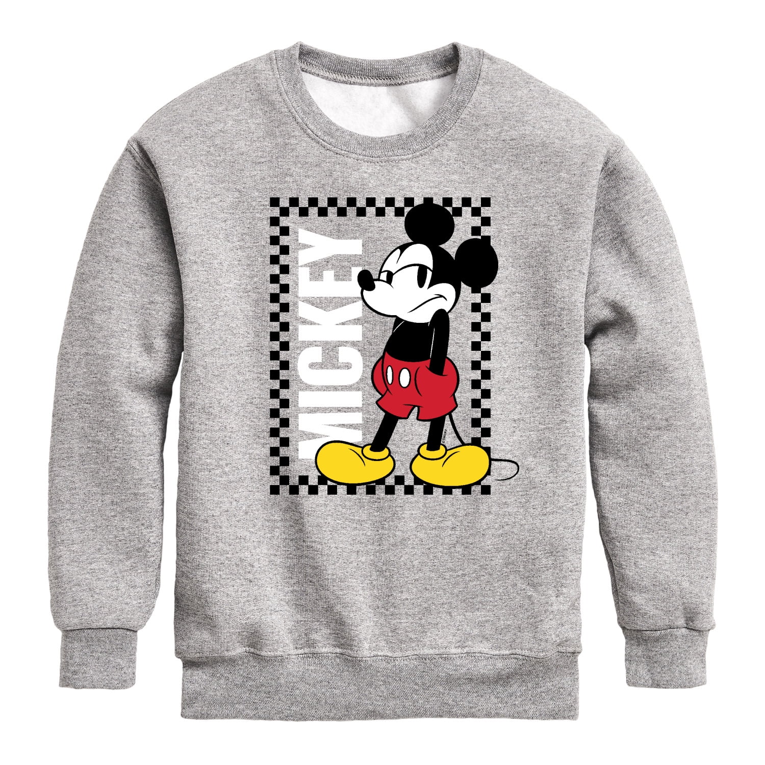 Mickey & Friends - Mickey Checker Frame - Youth Crewneck Fleece ...
