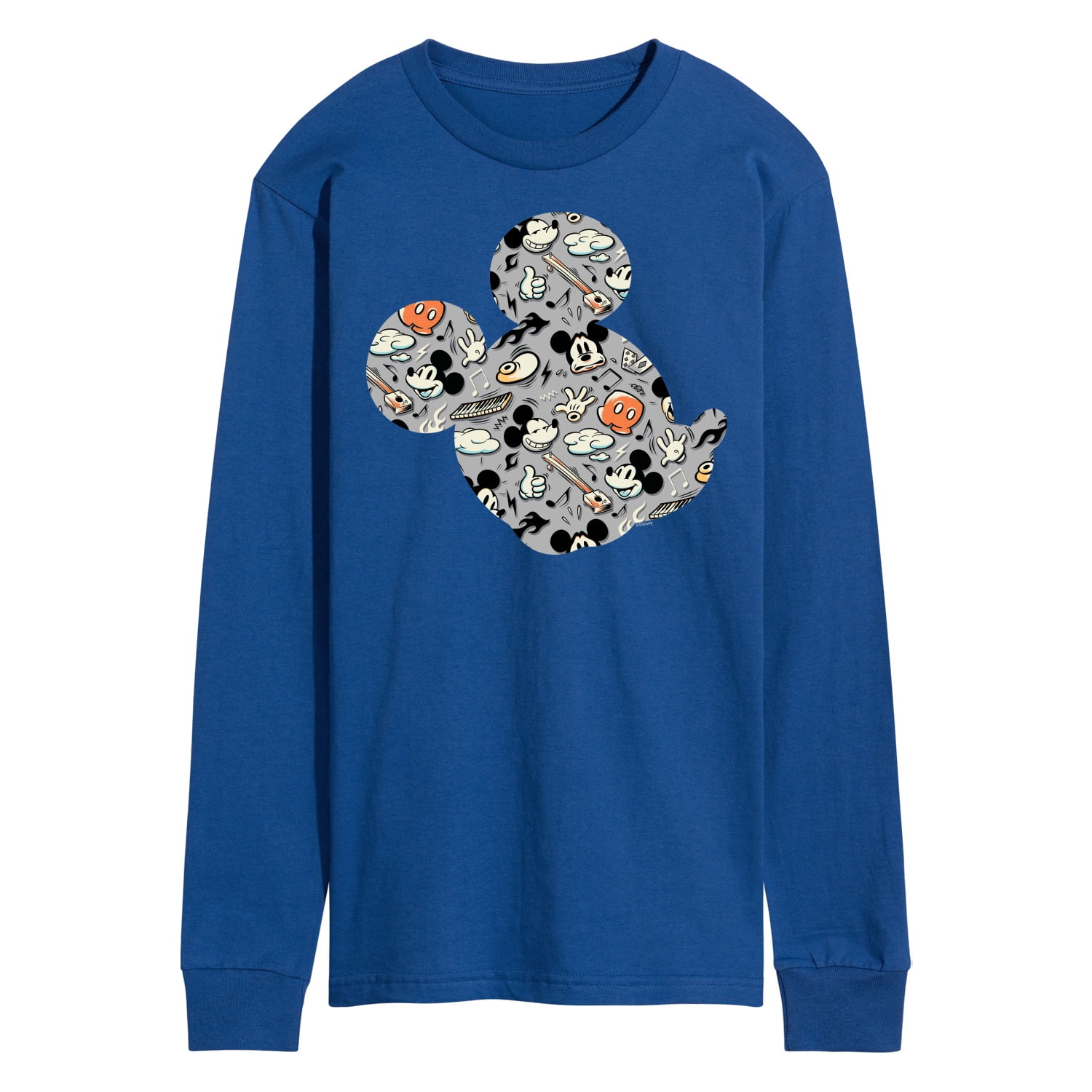 Mickey & Friends - Mickey Pattern Silhouette - Men's Long Sleeve T ...