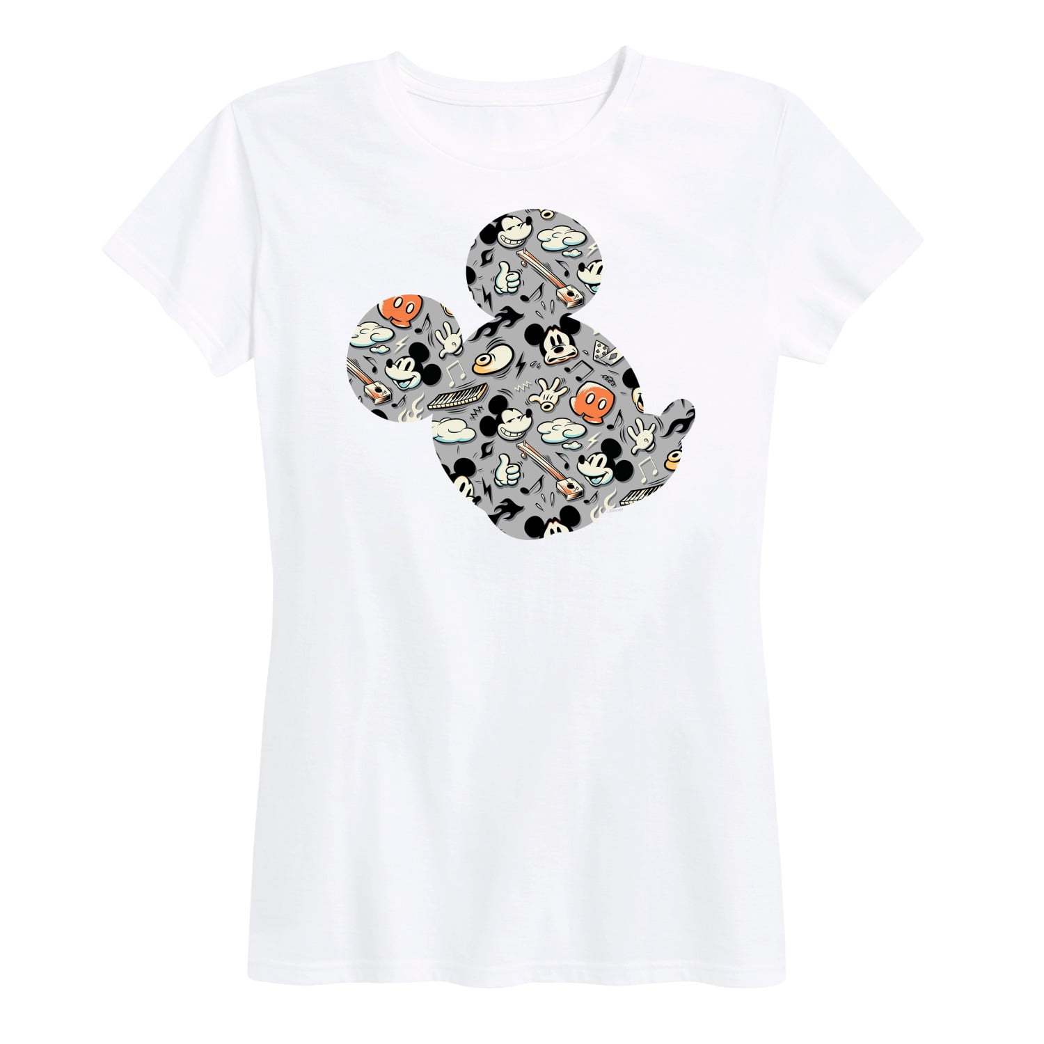 Mickey & Friends - Mickey Pattern Silhouette - Women's Short Sleeve ...
