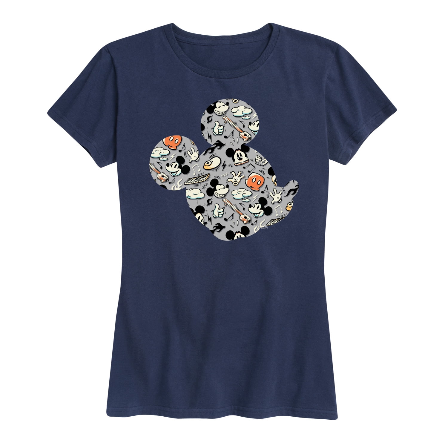 Mickey & Friends - Mickey Pattern Silhouette - Women's Short Sleeve ...