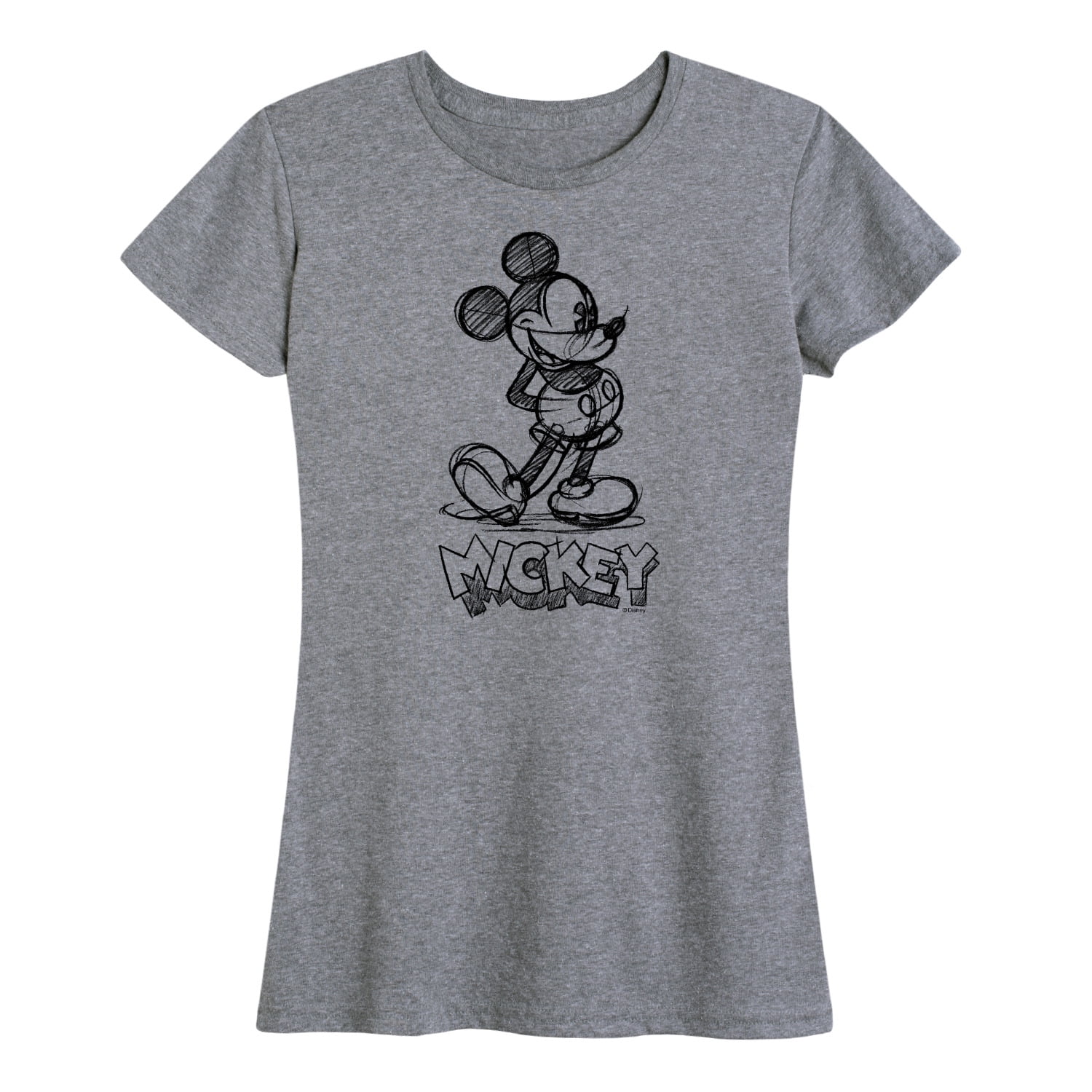 Disney - Mickey Sketch - Women's Short Sleeve Graphic T-Shirt - Walmart.com