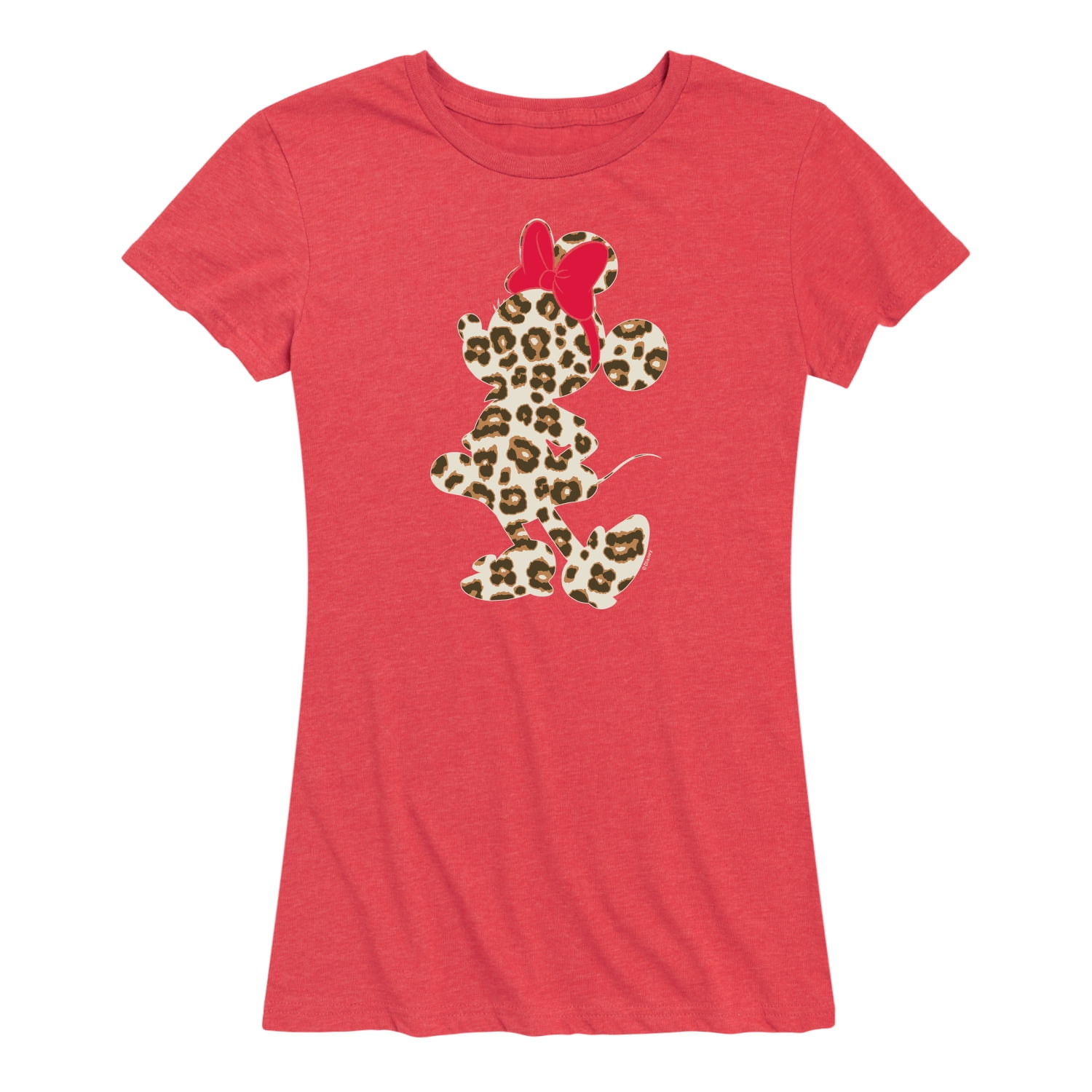 Disney - Minnie Leopard Print Silhouette - Women's Short Sleeve Graphic ...