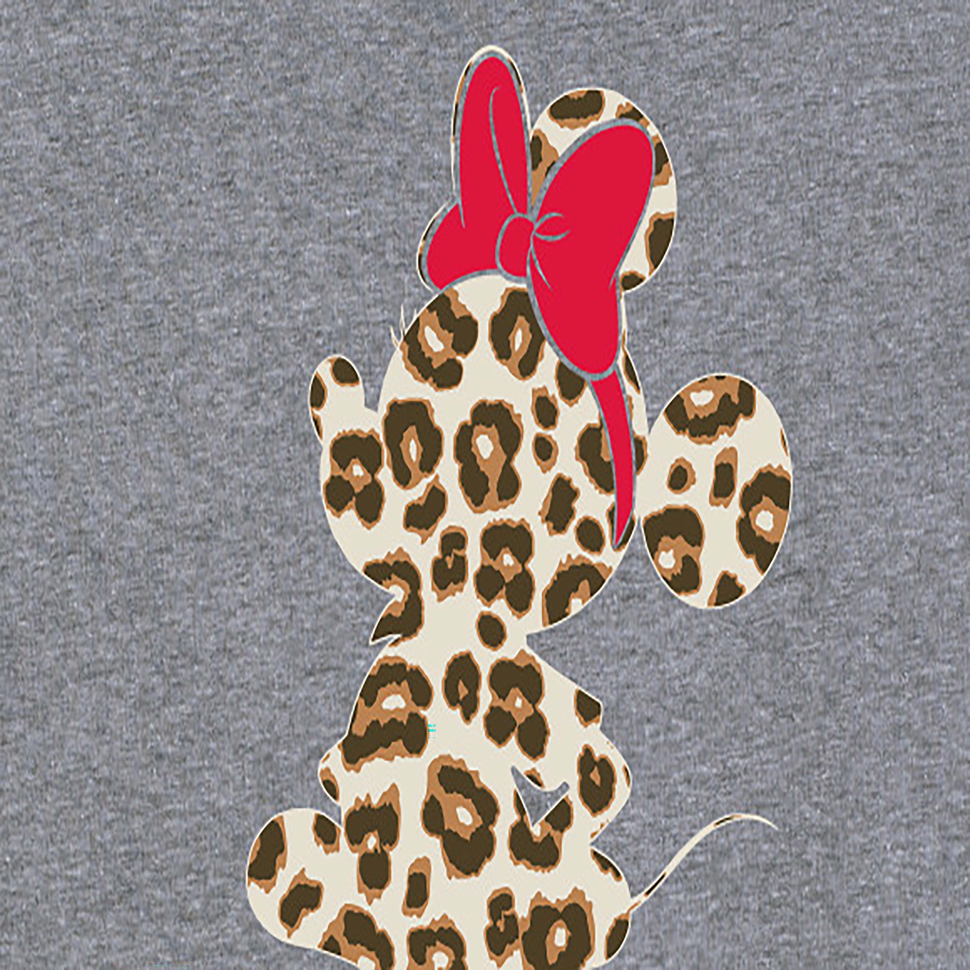 Disney - Minnie Leopard Print Silhouette - Women's Short Sleeve Graphic ...