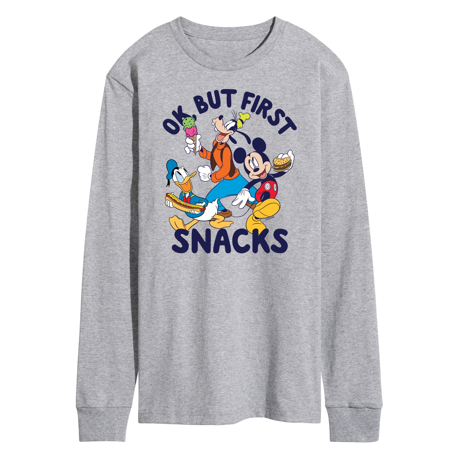 Mickey & Friends - Ok But First Snacks - Men's Long Sleeve T-Shirt ...