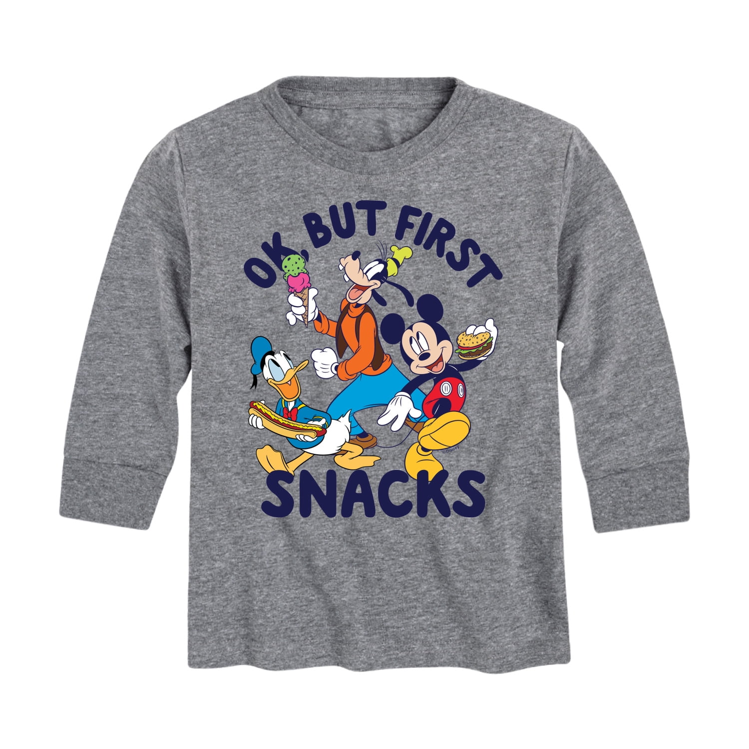 Mickey & Friends - Ok, But First Snacks - Toddler And Youth Long Sleeve ...