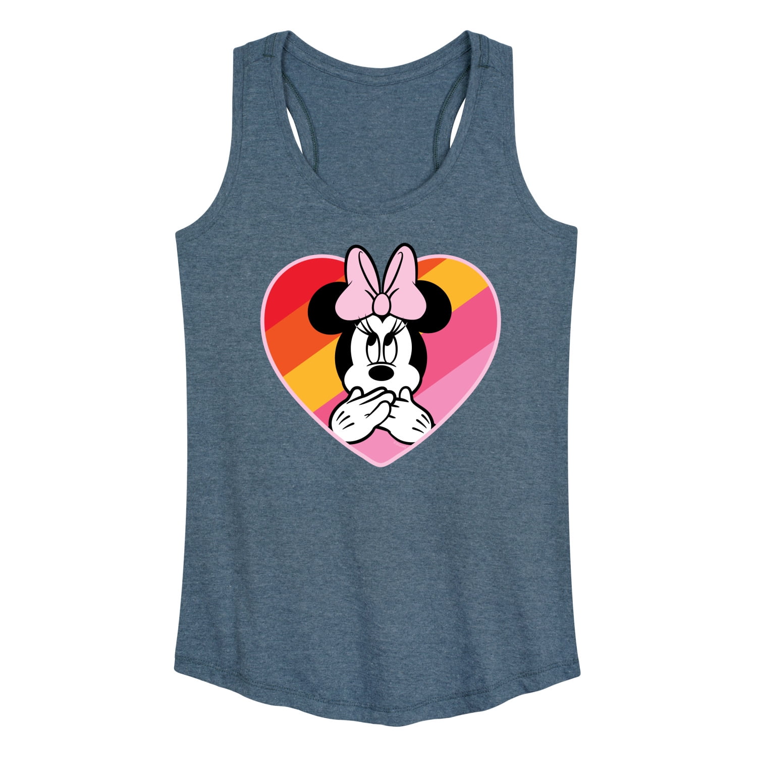 Mickey & Friends - Oops Minnie Rainbow Heart - Women's Racerback Tank ...