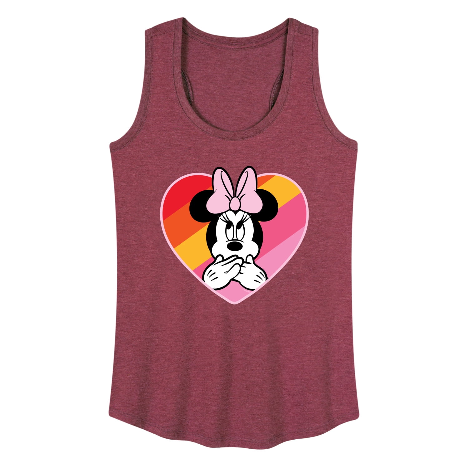 Mickey & Friends - Oops Minnie Rainbow Heart - Women's Racerback Tank ...