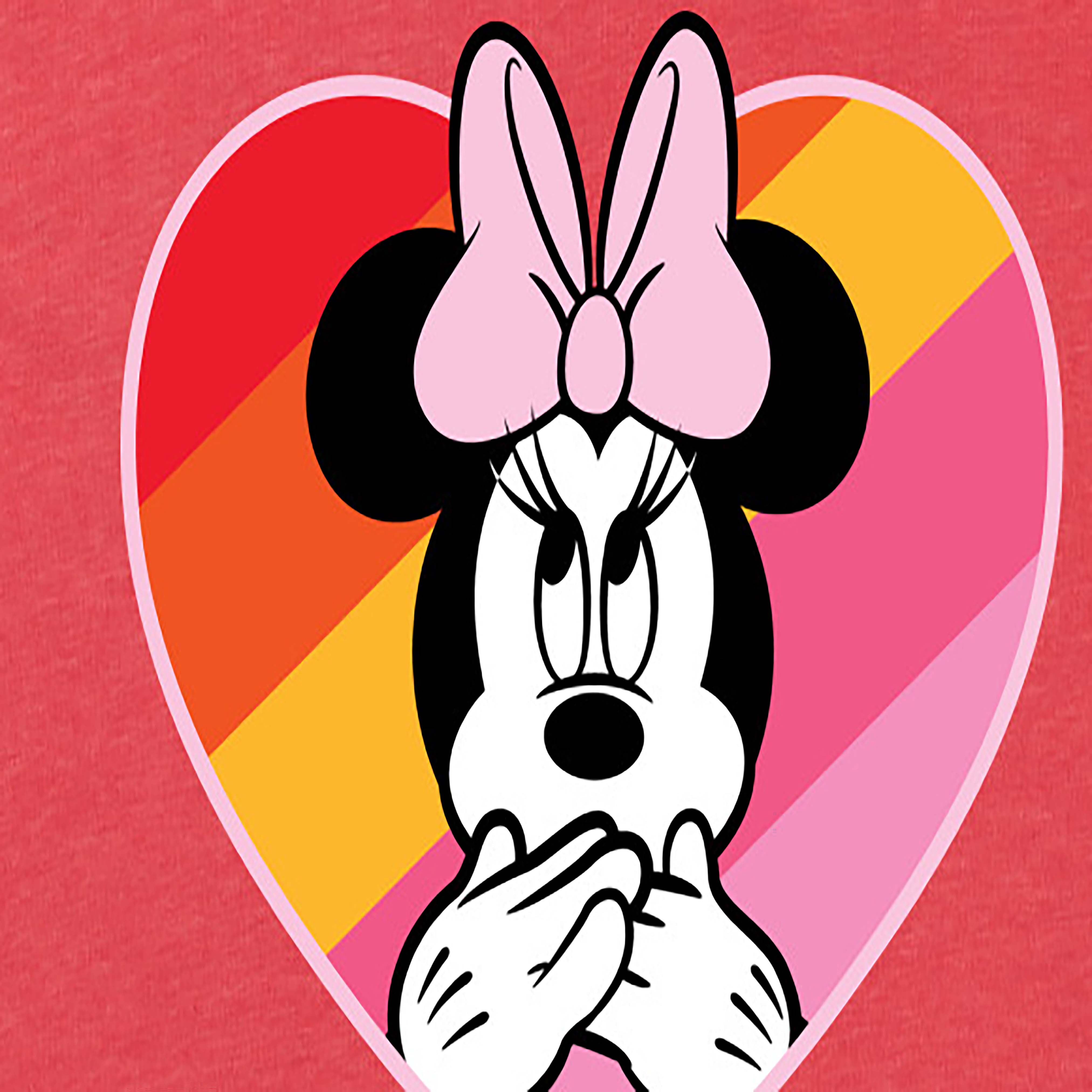 Mickey & Friends - Oops Minnie Rainbow Heart - Women's Short Sleeve ...