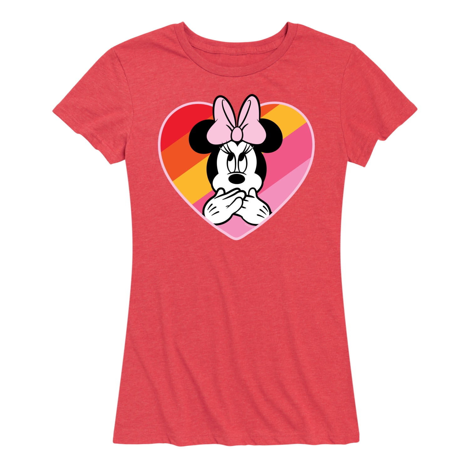 Mickey & Friends - Oops Minnie Rainbow Heart - Women's Short Sleeve ...