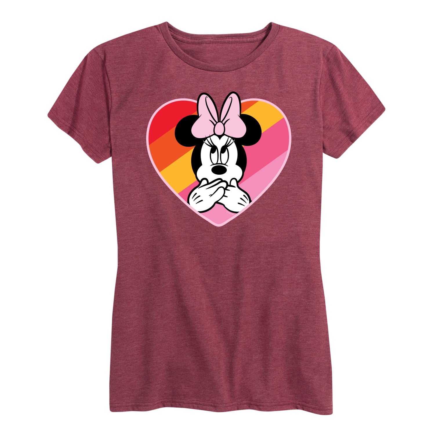 Mickey & Friends - Oops Minnie Rainbow Heart - Women's Short Sleeve ...
