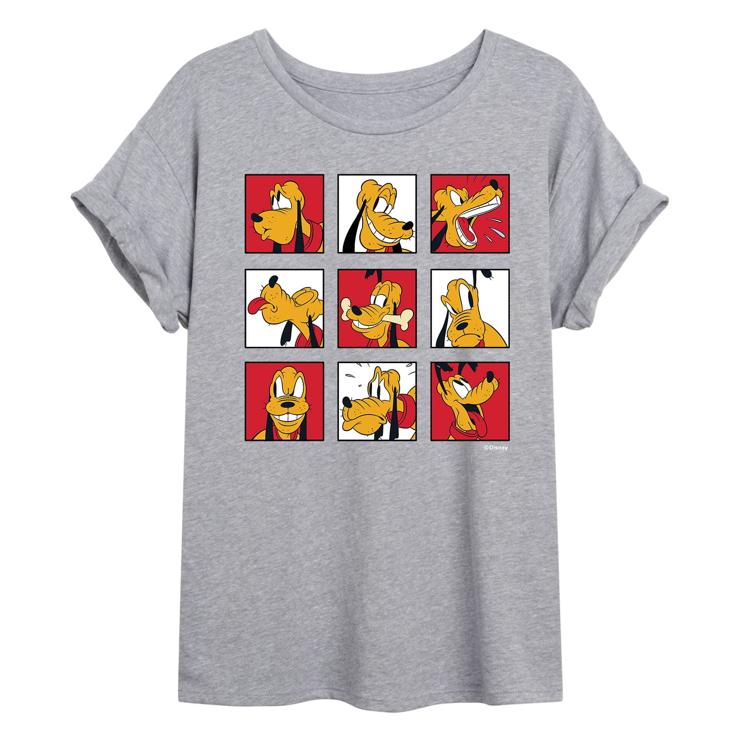 Mickey & Friends - Pluto Grid - Women's Oversized T-Shirt - Walmart.com