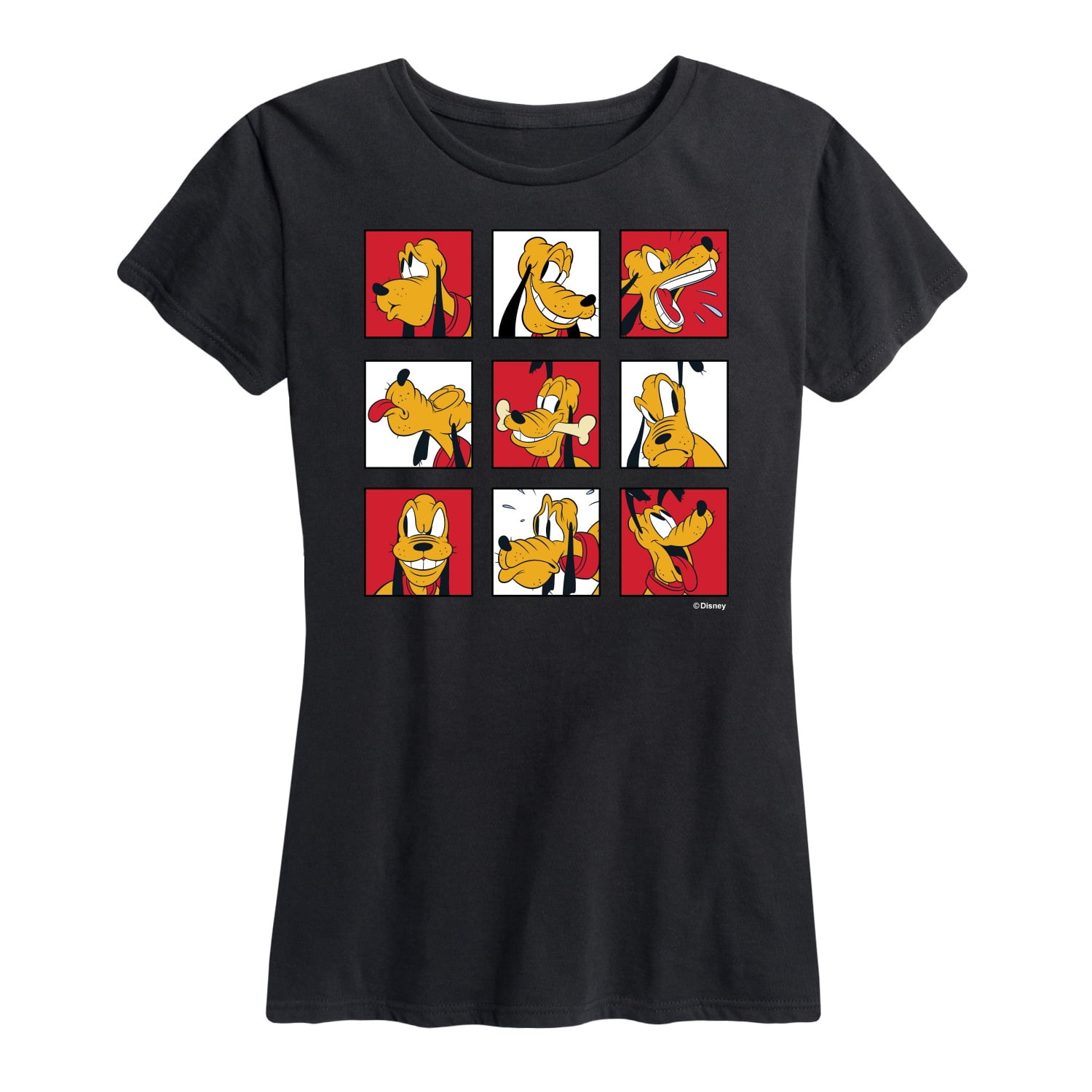 Mickey & Friends - Pluto Grid - Women's Short Sleeve Graphic T-Shirt ...
