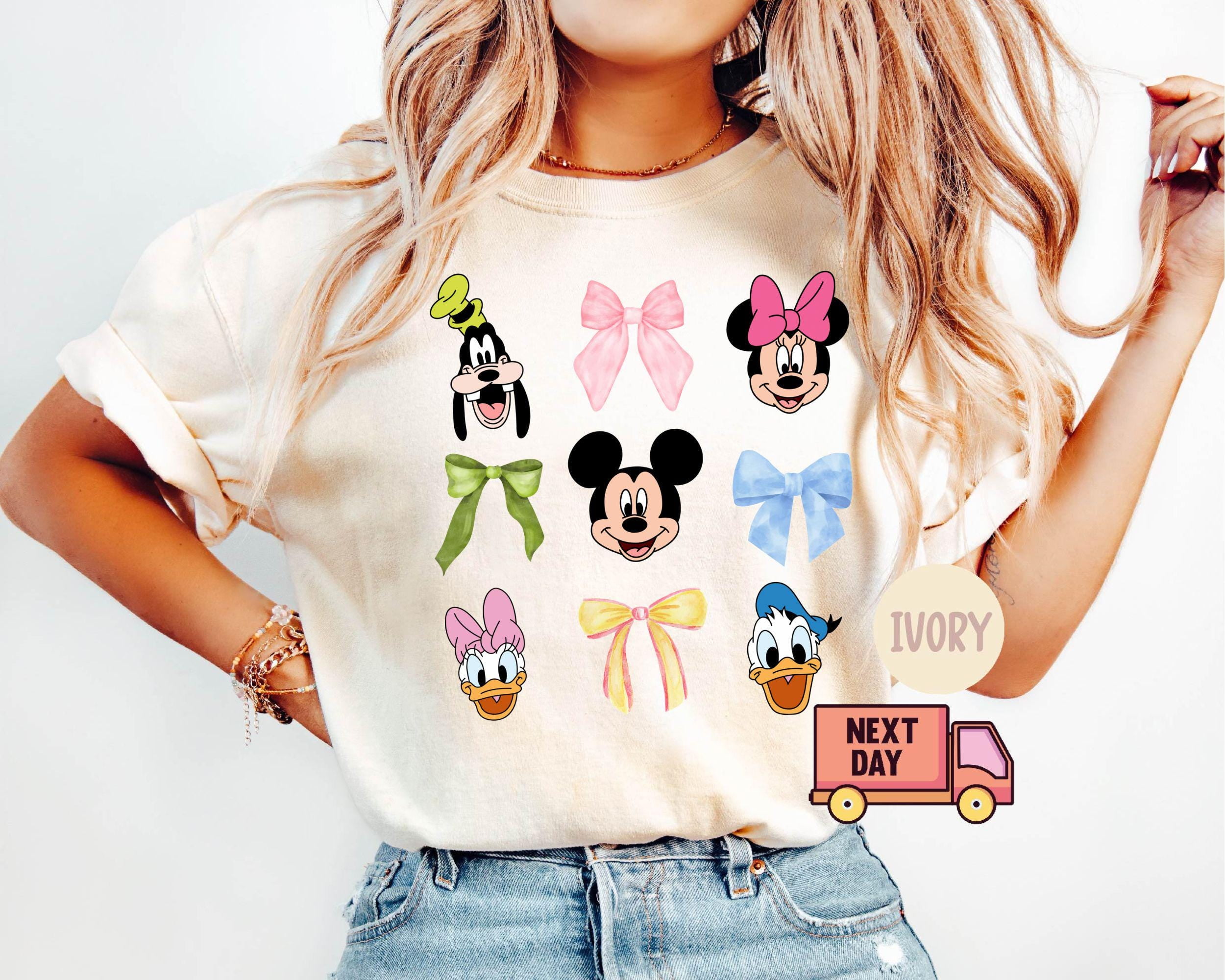 Mickey Friends Tee, Minnie Bow Coquette, Women's Disneyworld T-Shirt ...