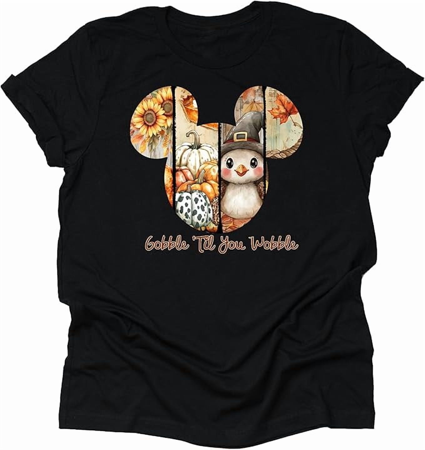Mickey Gobble Unitl You Wobble T-Shirt – Autumn Thanksgiving Graphic ...