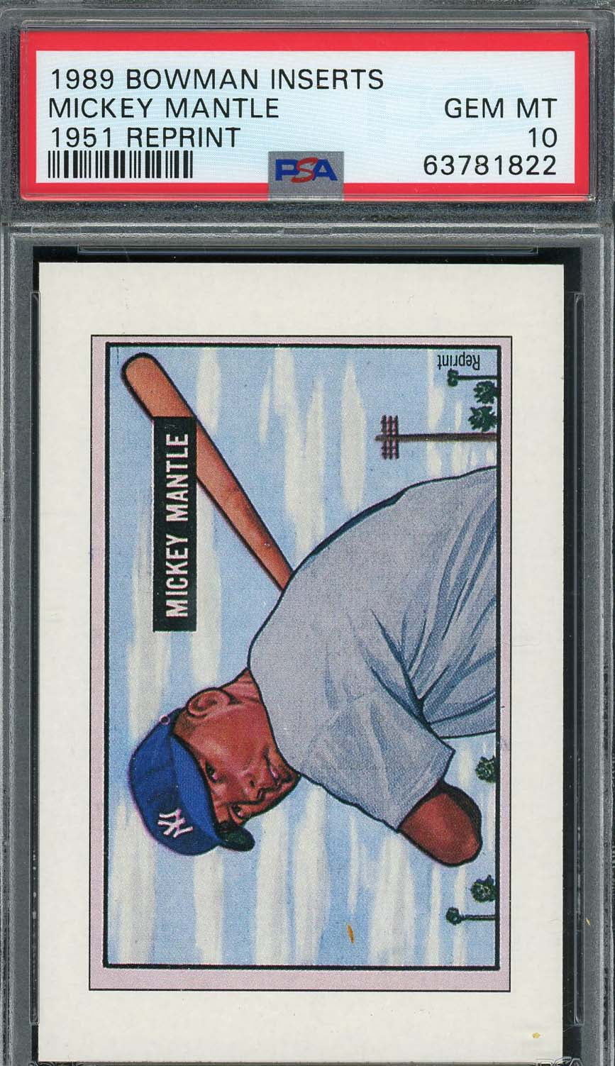 Mickey Mantle 1989 Bowman Inserts 1951 Baseball Card Graded PSA 10 ...