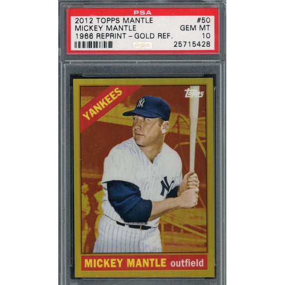 Mickey Mantle 2012 Topps Mantle 1966 Reprint Gold Ref Baseball Card #50 ...