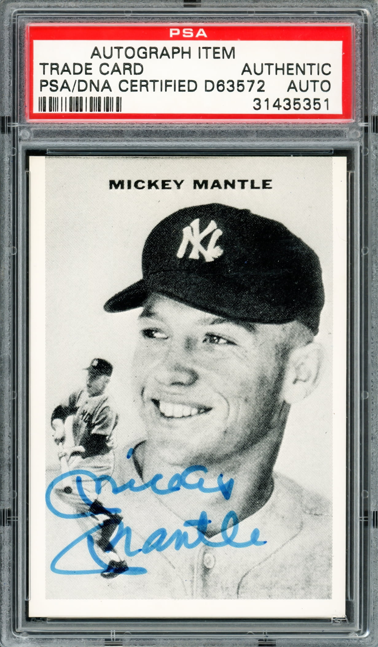 Mickey Mantle Autographed 1954 Sports Illustrated Reprint Card New York ...