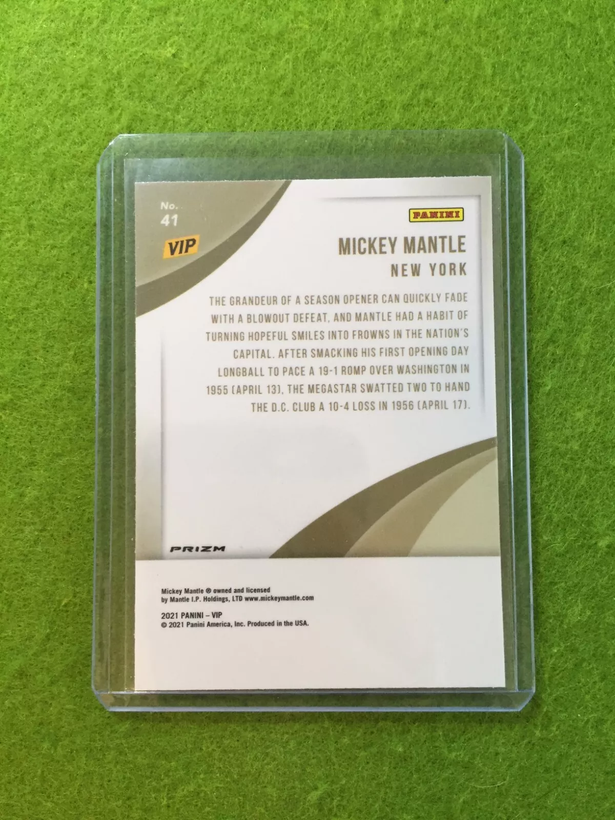 Mickey Mantle LAZER PRIZM SILVER VIP CARD - 2022 National VIP 2021 ...