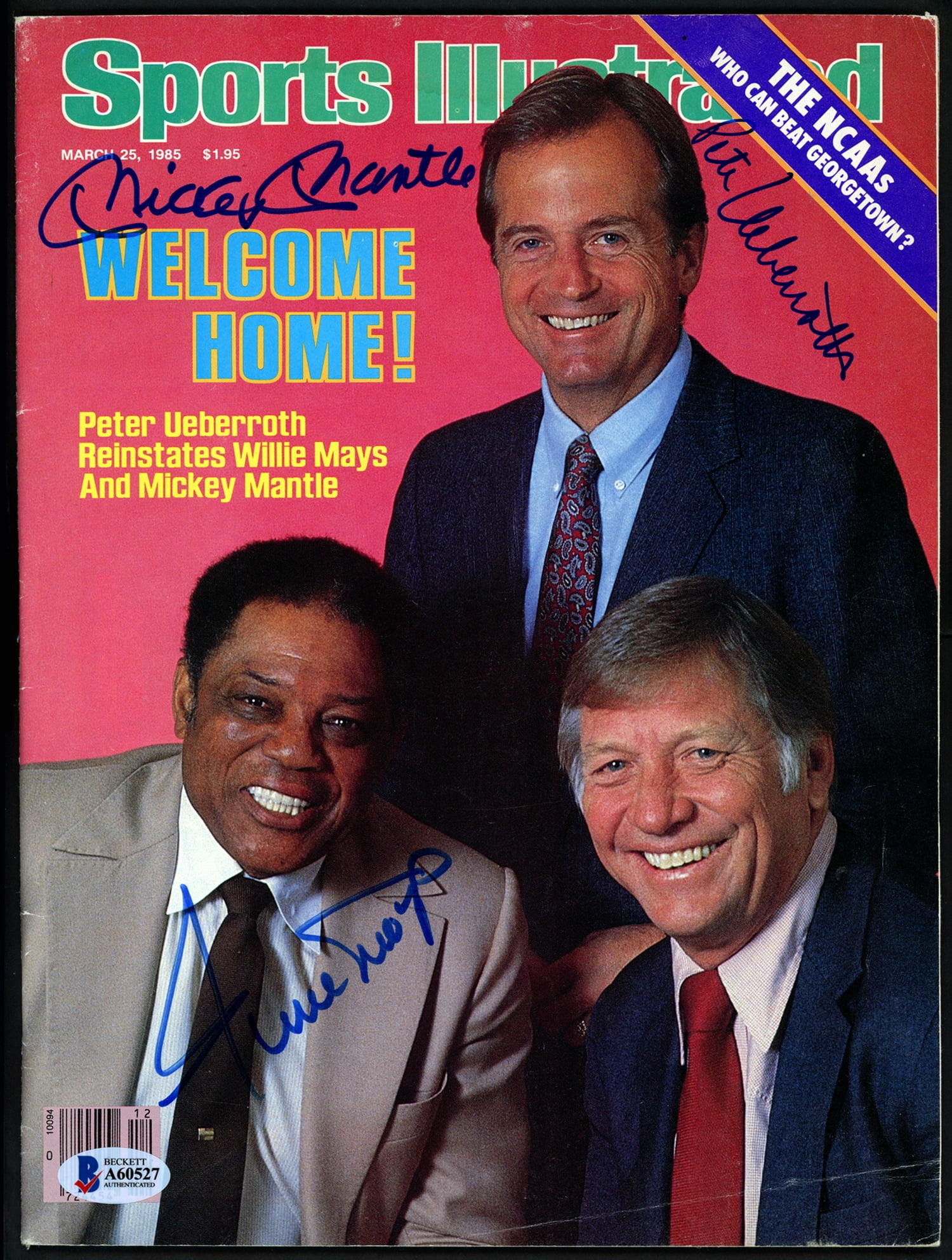 Mickey Mantle, Willie Mays & Peter Ueberroth Autographed Sports ...