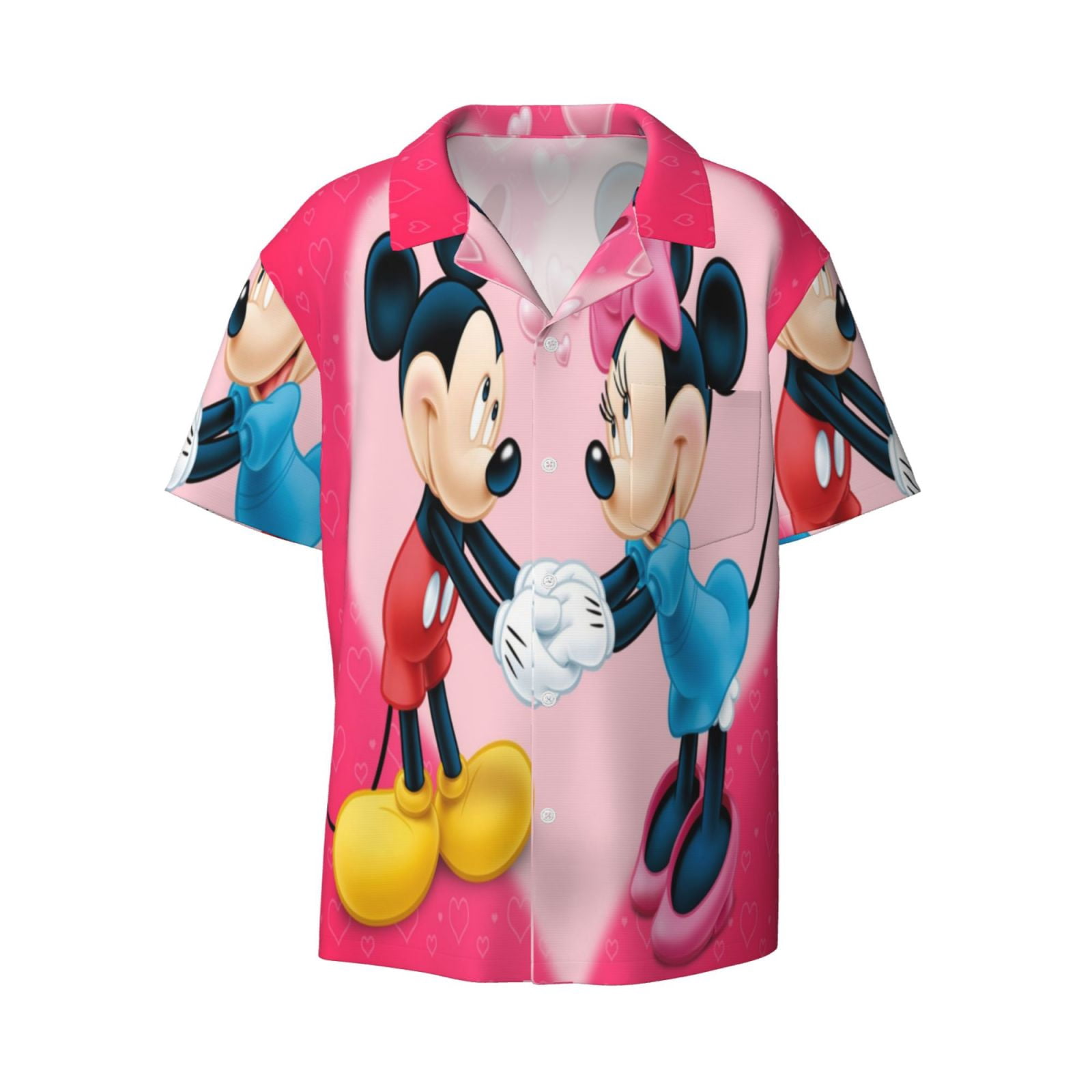 Mickey Men's Cuban Shirts Casual Button Down Short Sleeve Dress Shirt ...