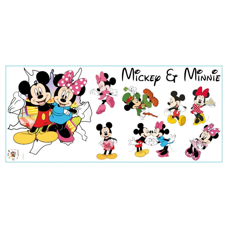 Mickey and Minne Wall Sticker For Bedroom Living Room Nursery Party ...