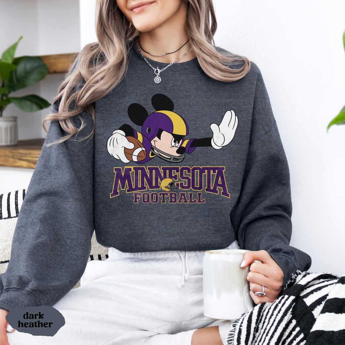 Mickey Minnesota Football Sweatshirt - Disney-Inspired Game Day Apparel ...