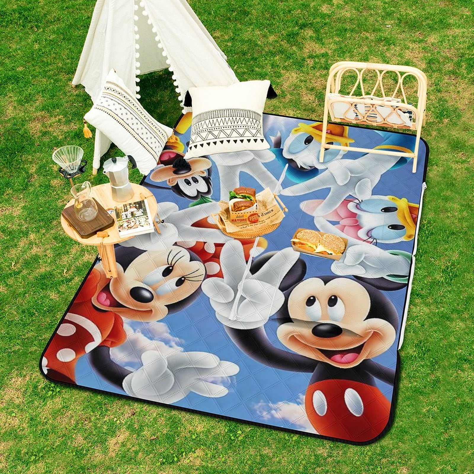 Mickey Minnie Donald Duck Extra Large Picnic Outdoor Blanket,59 x 39 ...